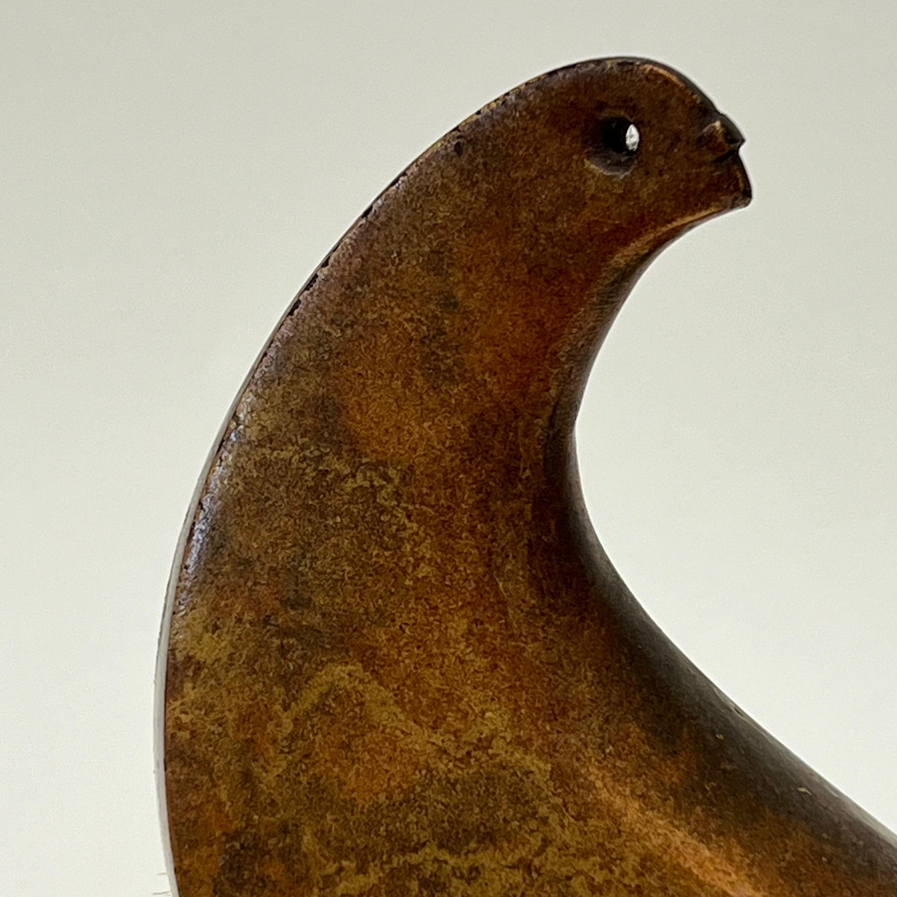 Vintage Japanese Modernist Bronze Bird Sculpture c1960s For Sale at 1stDibs