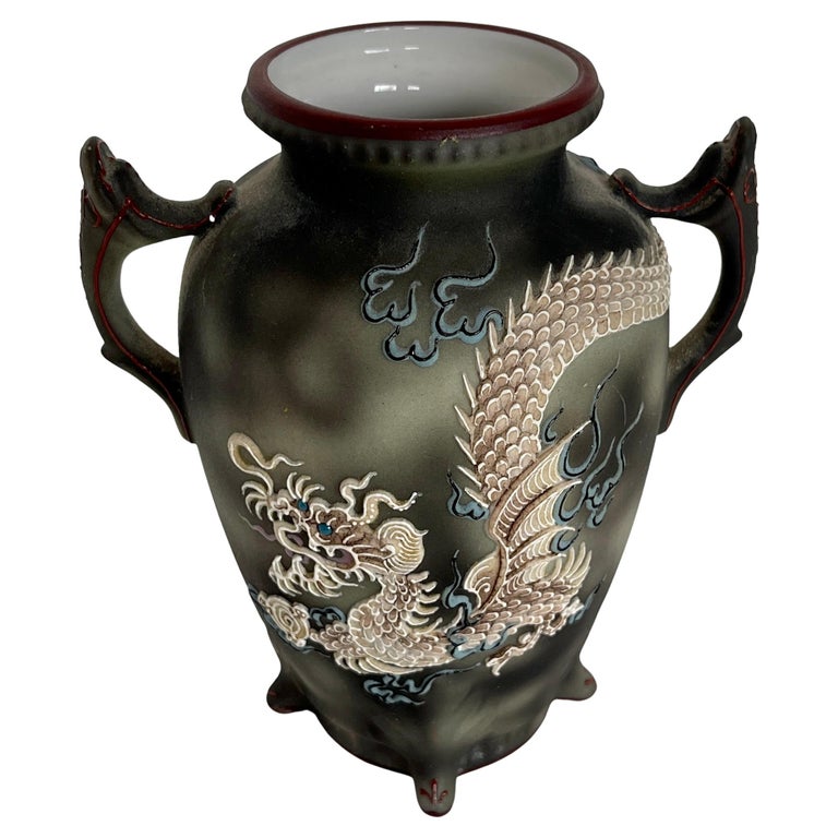 Vintage Japanese Noritake Hand Painted Moriage Dragonware Vase For Sale ...