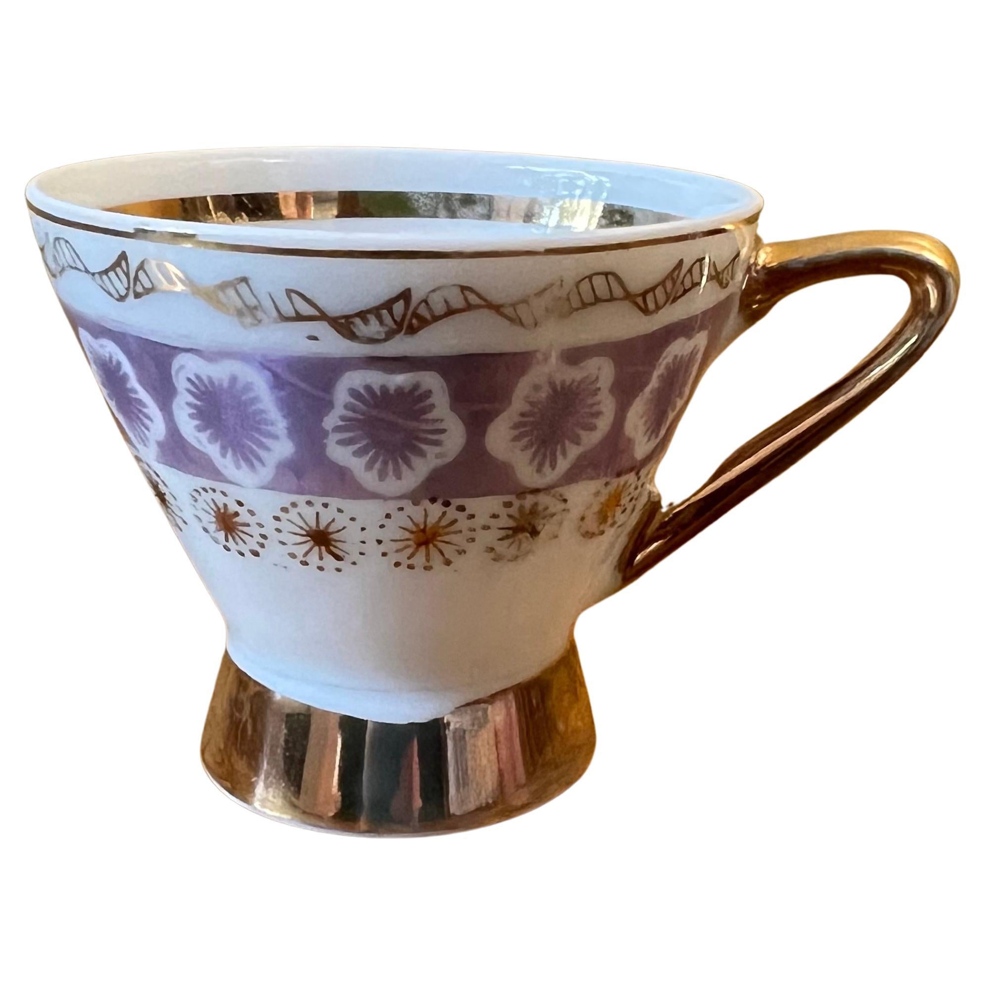 Vintage Japanese Purple Gold Coffee Cup For Sale at 1stDibs