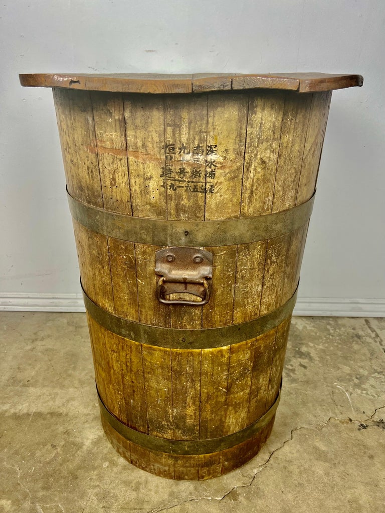 Vintage Japanese Saki Barrel Table For Sale at 1stDibs
