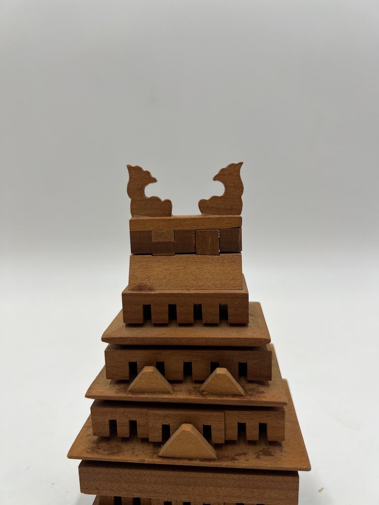 Vintage Japanese Tower Form Puzzle Box For Sale at 1stDibs