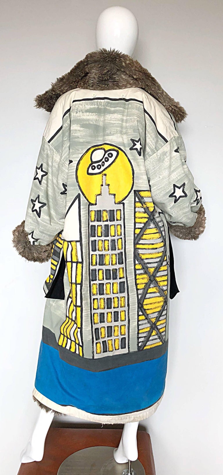 Vintage Jean Charles De Castelbajac One of a Kind Hand Painted Skyline ...