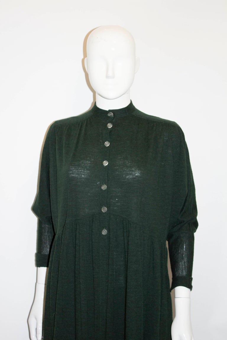 Vintage Jean Muir Green Wool Mini Dress/ Top For Sale at 1stDibs