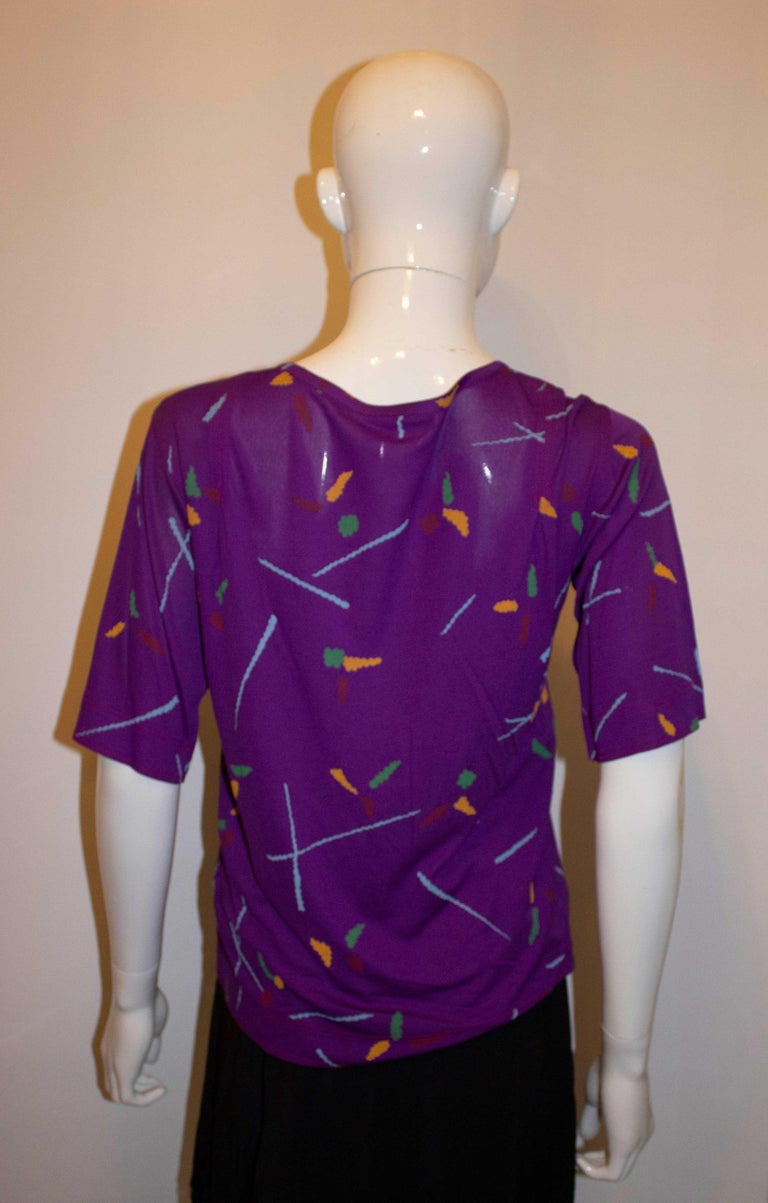 Vintage Jean Muir Printed Top For Sale at 1stDibs