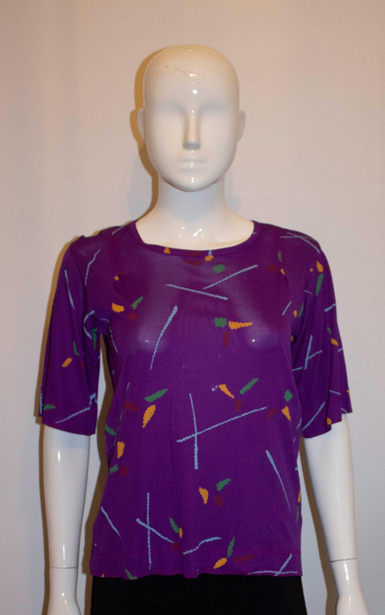 Vintage Jean Muir Printed Top For Sale at 1stDibs