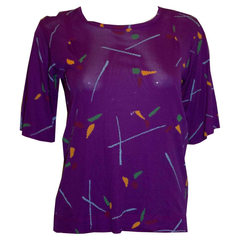 Vintage Jean Muir Printed Top For Sale at 1stDibs
