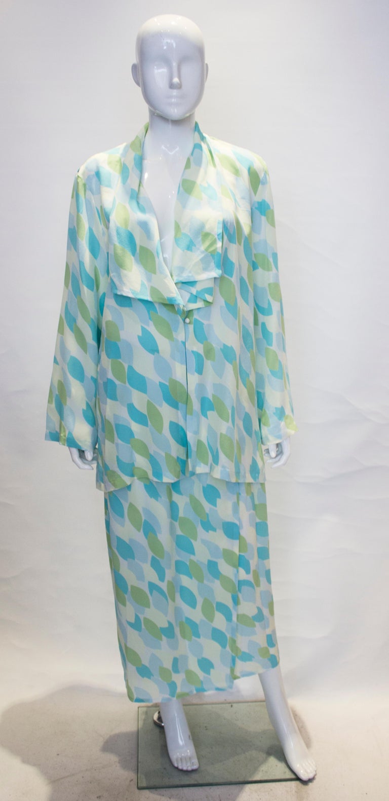 Vintage Jean Muir Silk Skirt Suit For Sale at 1stDibs