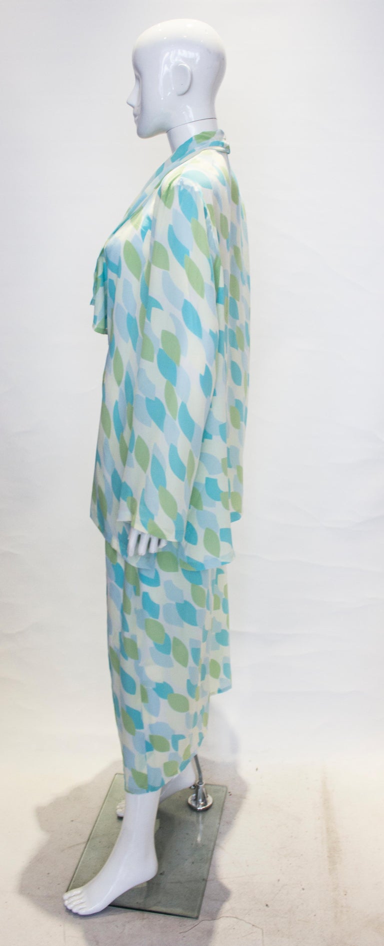 Vintage Jean Muir Silk Skirt Suit For Sale at 1stDibs