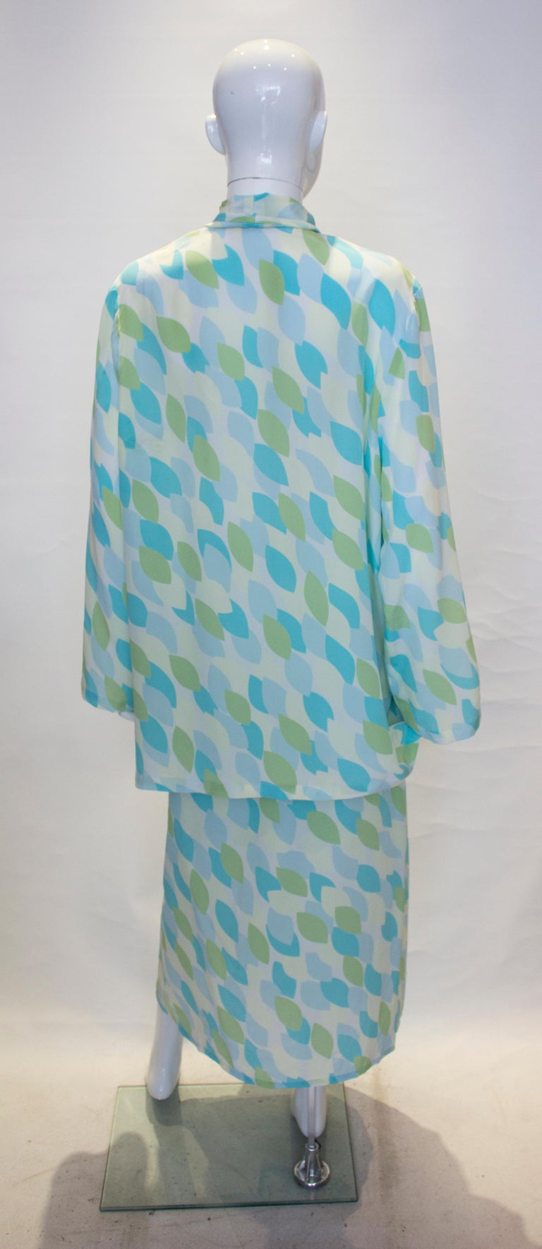Vintage Jean Muir Silk Skirt Suit For Sale at 1stDibs