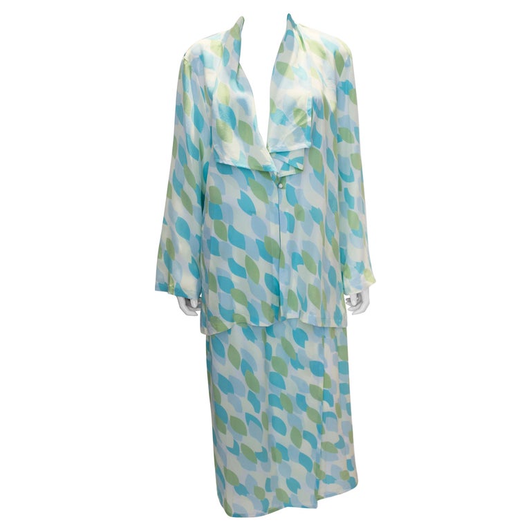 Vintage Jean Muir Silk Skirt Suit For Sale at 1stDibs