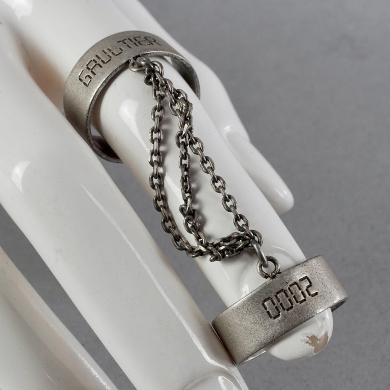 Vintage JEAN PAUL GAULTIER 2000 Chain Handcuff Double Ring For Sale at ...