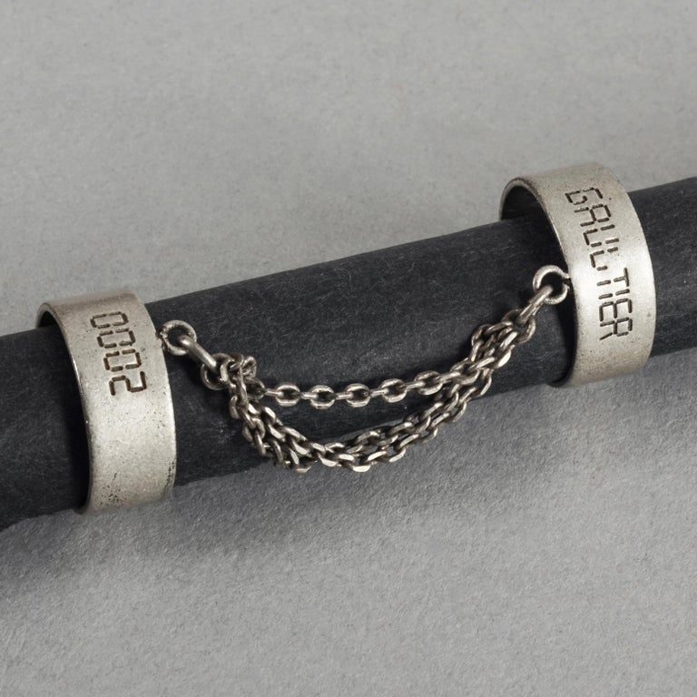 Vintage JEAN PAUL GAULTIER 2000 Chain Handcuff Double Ring For Sale at ...