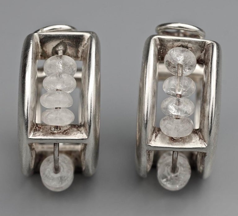Vintage JEAN PAUL GAULTIER Abacus Sterling Silver Abacus Earrings For ...
