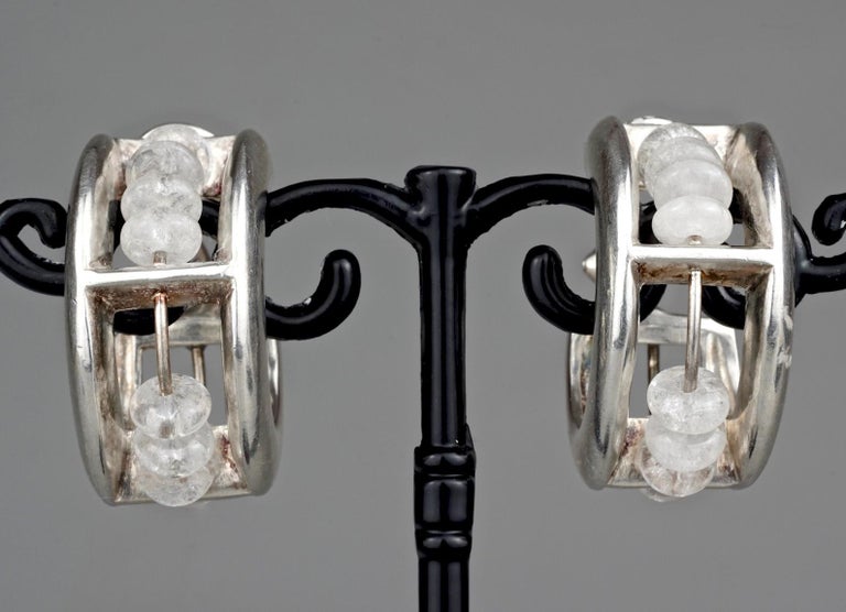 Vintage JEAN PAUL GAULTIER Abacus Sterling Silver Abacus Earrings For ...