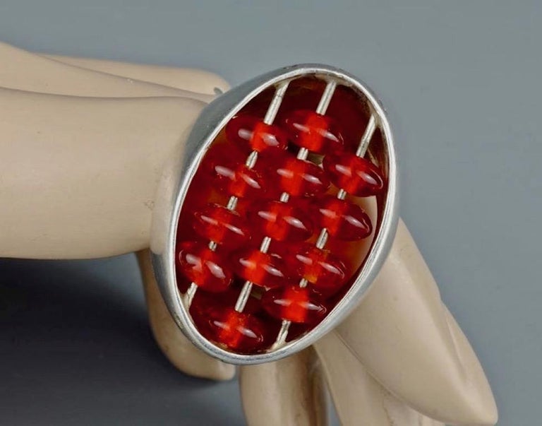 Vintage JEAN PAUL GAULTIER Abacus Sterling Silver Ring For Sale at 1stDibs