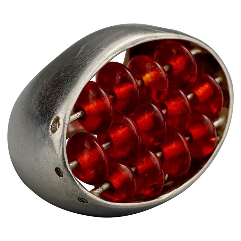 Vintage JEAN PAUL GAULTIER Abacus Sterling Silver Ring For Sale at 1stDibs