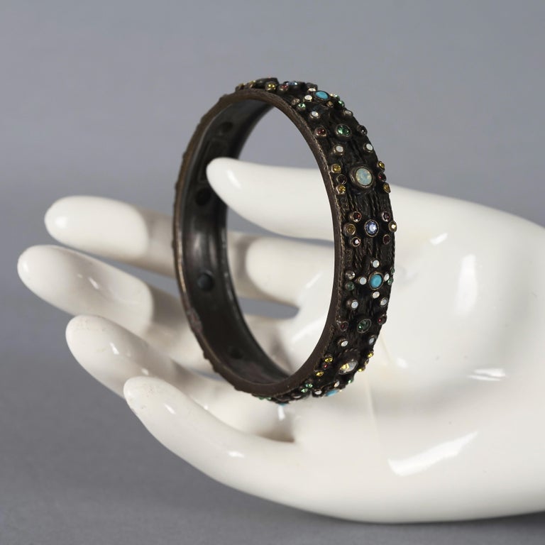 Vintage JEAN PAUL GAULTIER Ethnic Jewelled Rhinestone Bangle Bracelet ...