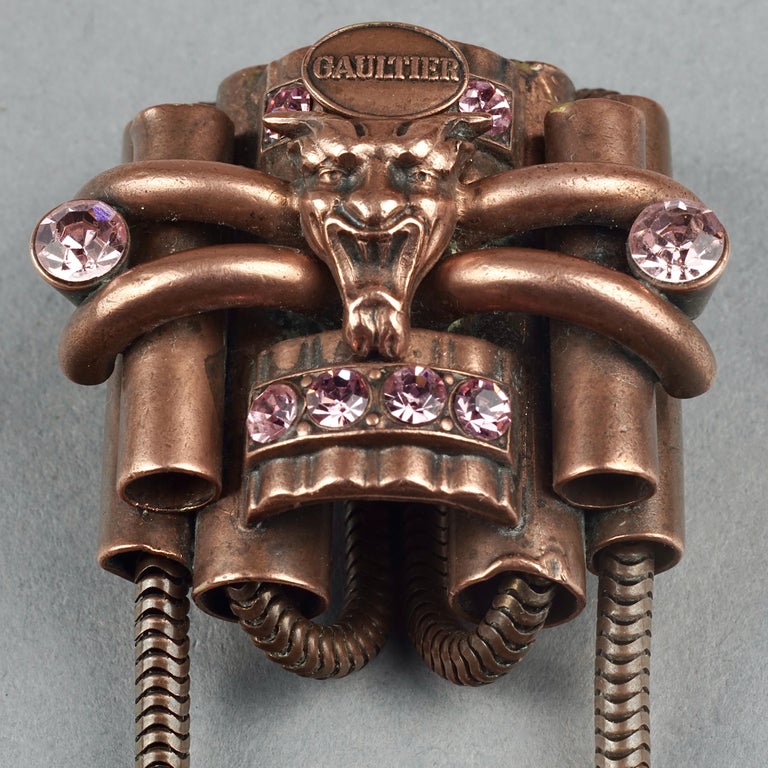 Vintage JEAN PAUL GAULTIER Gargoyle Tubular Dangling Chain Gothic ...