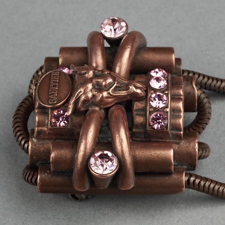 Vintage JEAN PAUL GAULTIER Gargoyle Tubular Dangling Chain Gothic ...