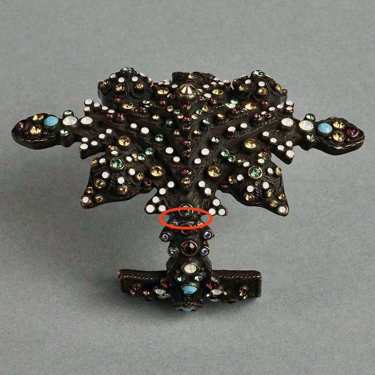 Vintage JEAN PAUL GAULTIER Gothic Jeweled Cuff Bracelet For Sale at 1stDibs