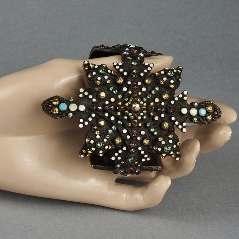 Vintage JEAN PAUL GAULTIER Gothic Jeweled Cuff Bracelet For Sale at 1stDibs