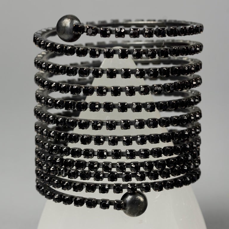Vintage JEAN PAUL GAULTIER Gothic Rhinestone Spiral Cuff Bracelet For ...