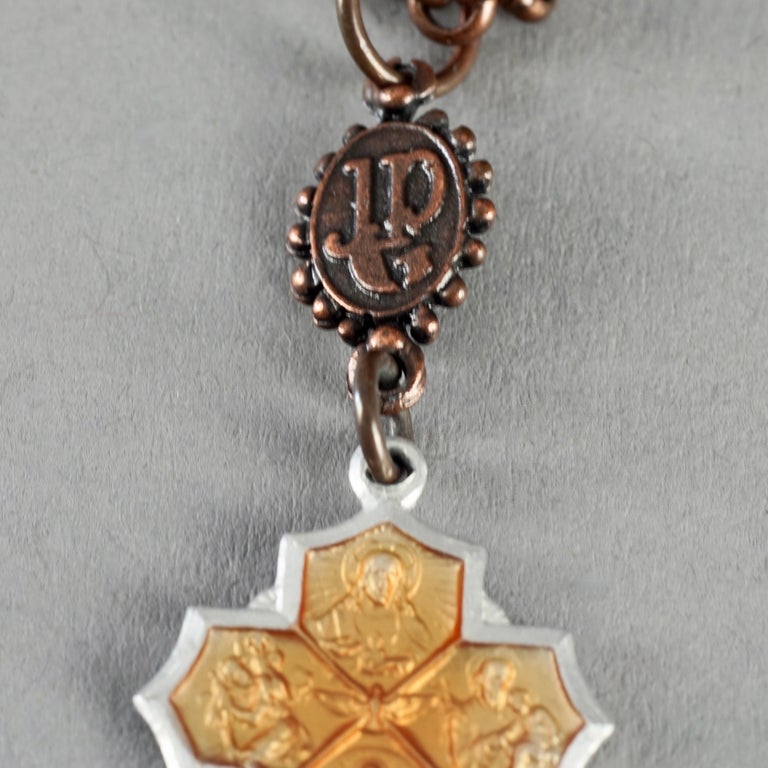 Vintage JEAN PAUL GAULTIER Logo Scapular Religious Charm Tiered ...