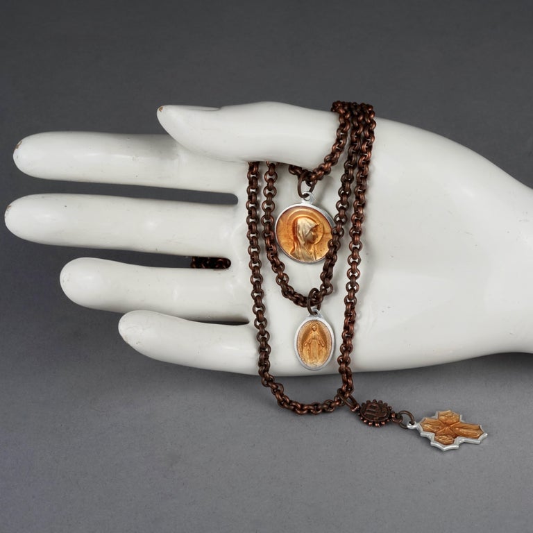 Vintage JEAN PAUL GAULTIER Logo Scapular Religious Charm Tiered ...