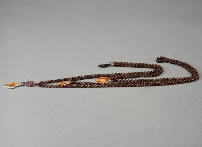 Vintage JEAN PAUL GAULTIER Logo Scapular Religious Charm Tiered ...