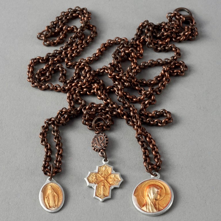 Vintage JEAN PAUL GAULTIER Logo Scapular Religious Charm Tiered ...