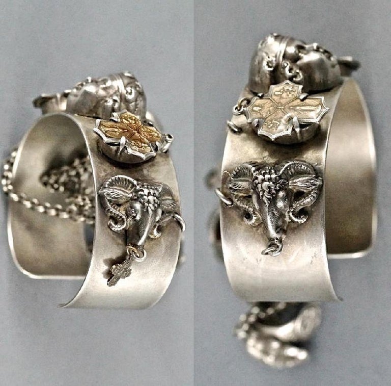 Vintage JEAN PAUL GAULTIER Punk Gothic Chain Knuckle Rings and Cuff at ...