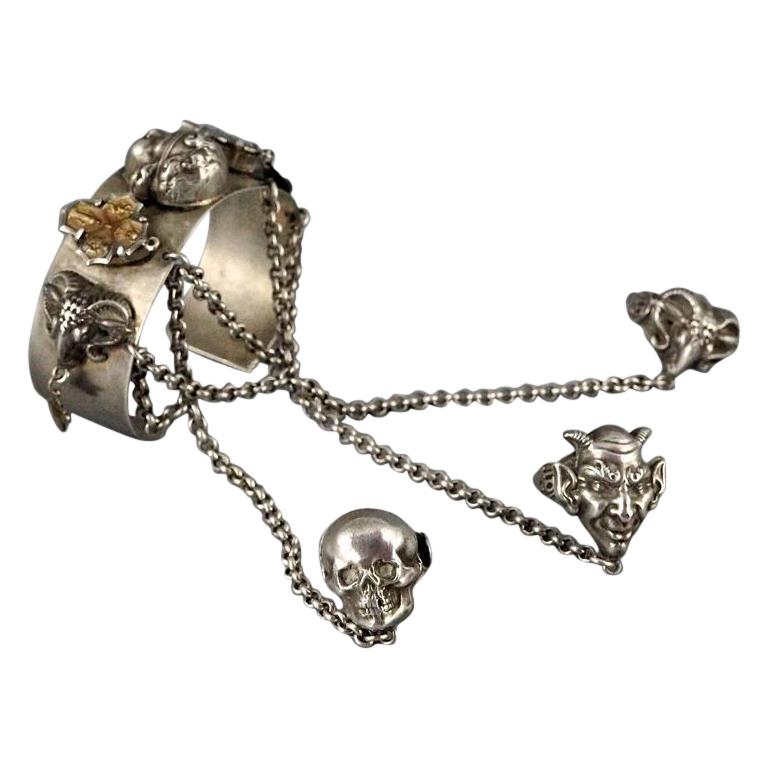 Vintage JEAN PAUL GAULTIER Punk Gothic Chain Knuckle Rings and Cuff at ...