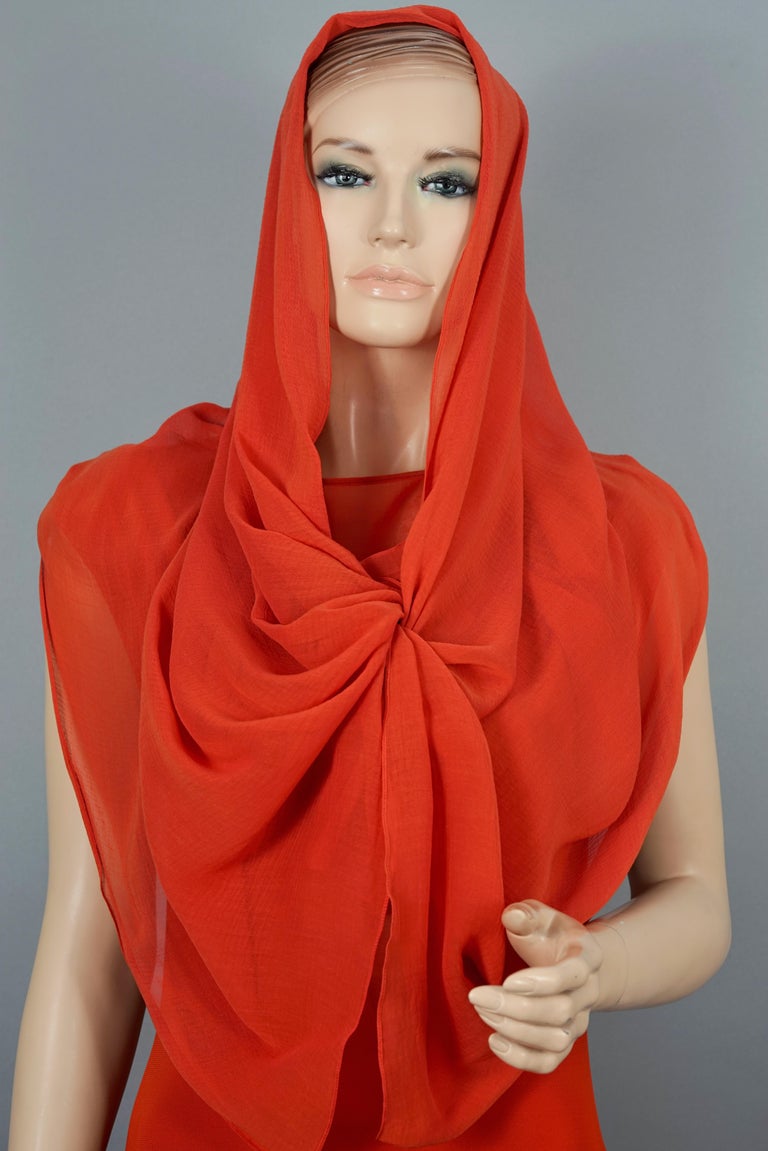 Vintage JEAN PAUL GAULTIER Shoulder Cape Long Orange Dress at 1stDibs ...