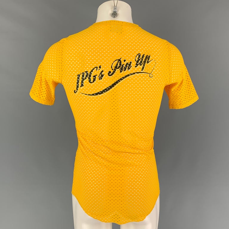 Vintage JEAN PAUL GAULTIER Size S Yellow Perforated Jersey JPG's Pin Up ...