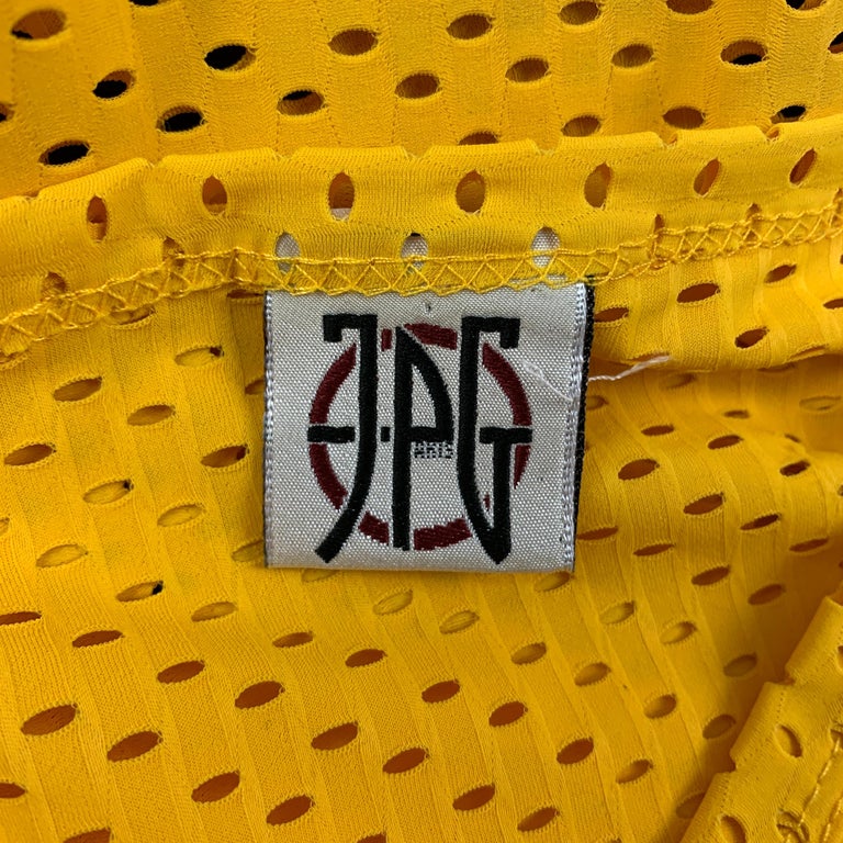 Vintage JEAN PAUL GAULTIER Size S Yellow Perforated Jersey JPG's Pin Up ...