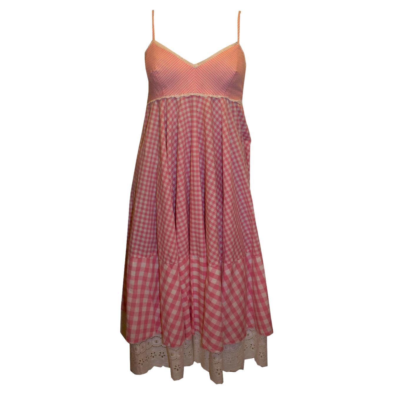 Vintage Jean Varon London, Pink and White Mini Dress at 1stDibs