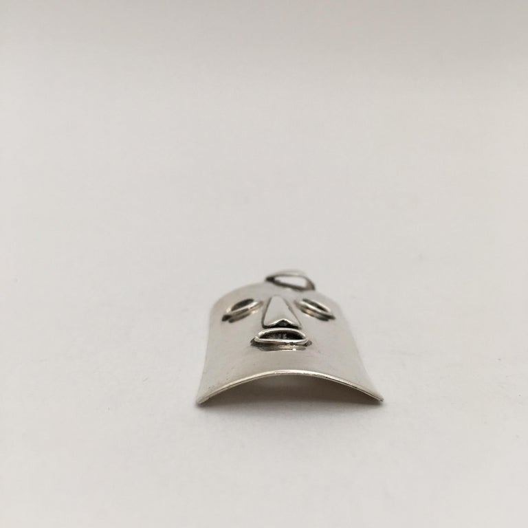 Vintage Silver Jewelry Figurative Mask Pendant Face Charm For Sale at ...