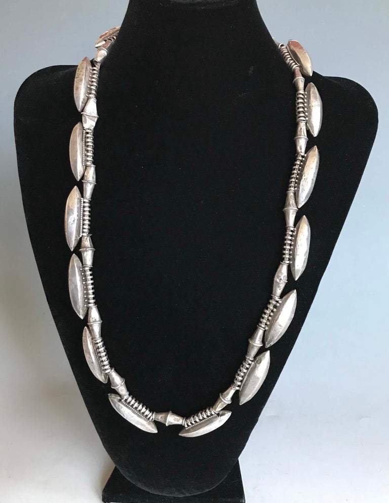 Vintage Jewelry Indian Tribal Silver Necklace Jewellery For Sale at 1stDibs