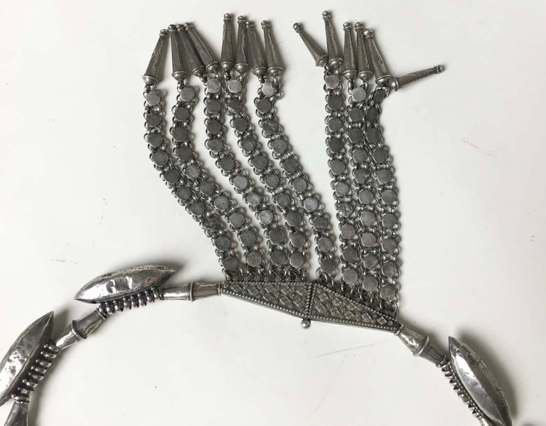 Vintage Jewelry Indian Tribal Silver Necklace Jewellery For Sale at 1stDibs
