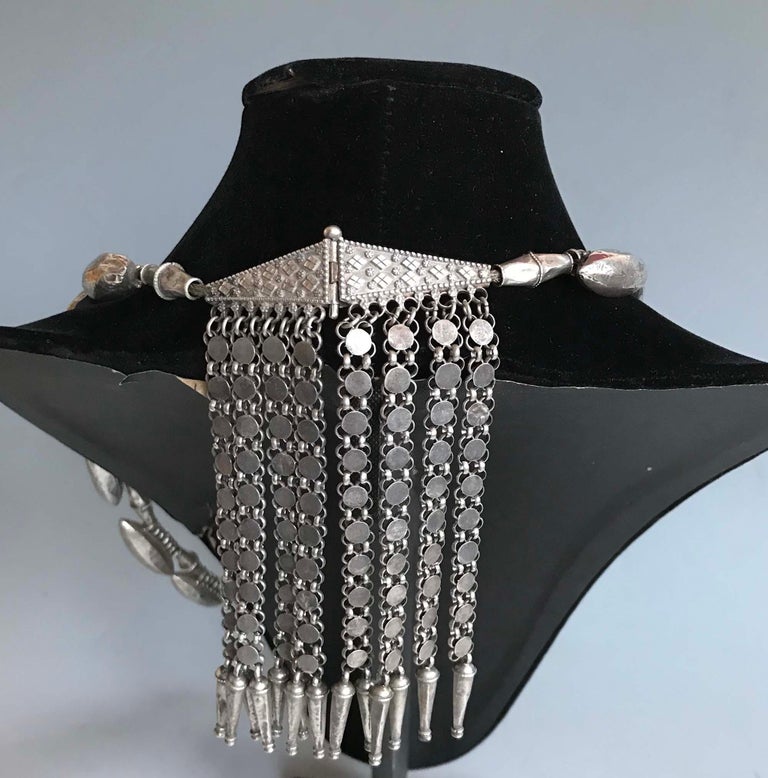 Vintage Jewelry Indian Tribal Silver Necklace Jewellery For Sale at 1stDibs