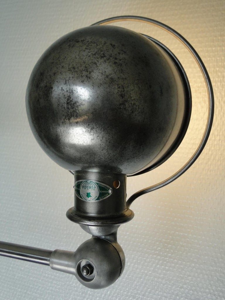 Jean Louis Domecq Jielde Lamp 2 Arms Brushed French Industrial at 1stDibs