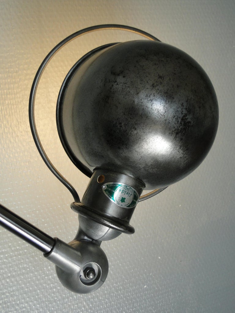 Jean Louis Domecq Jielde Lamp 2 Arms Brushed French Industrial at 1stDibs