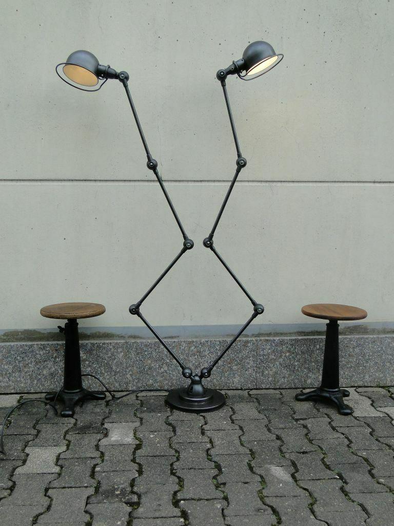 Jean Louis Domecq Jielde Lamp Double Graphite French Industrial For ...