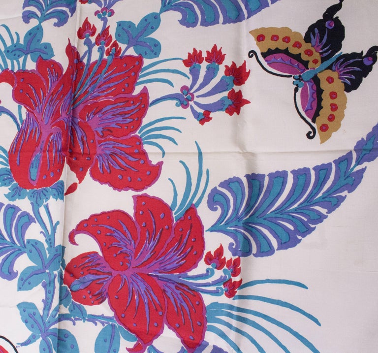 A Vintage 1990s silk floral printed scarf by Jim Thompson For Sale at ...