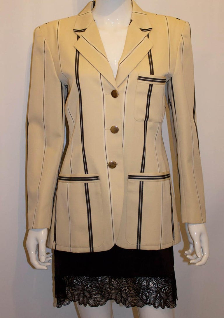Vintage Joseph London Stripe Wool Blazer For Sale at 1stDibs