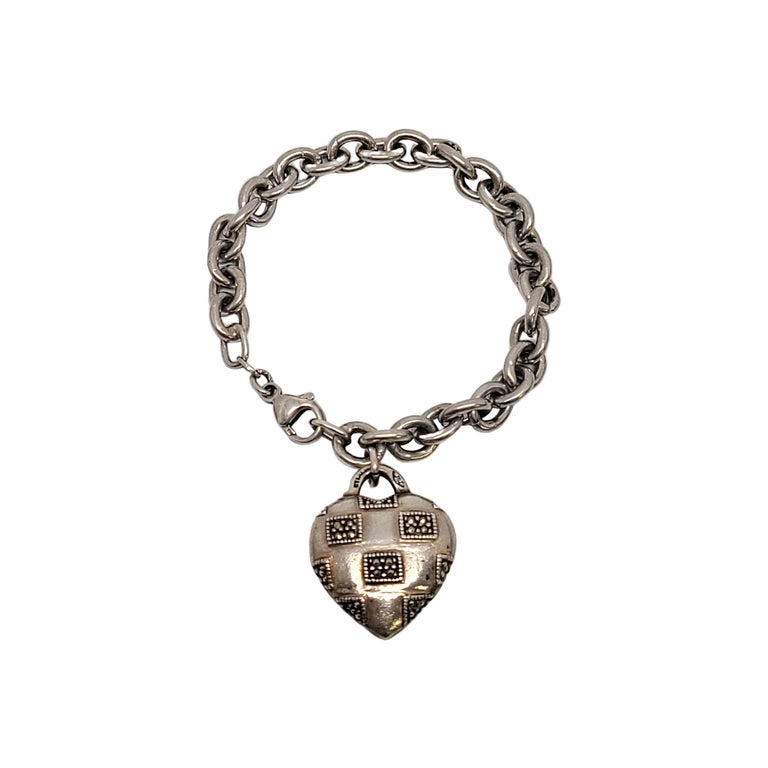 Vintage Judith Jack Sterling Silver Marcasite Heart Charm Dangle ...