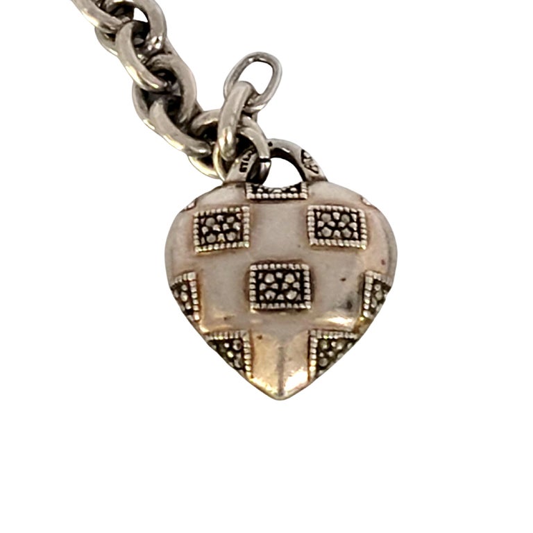 Vintage Judith Jack Sterling Silver Marcasite Heart Charm Dangle ...