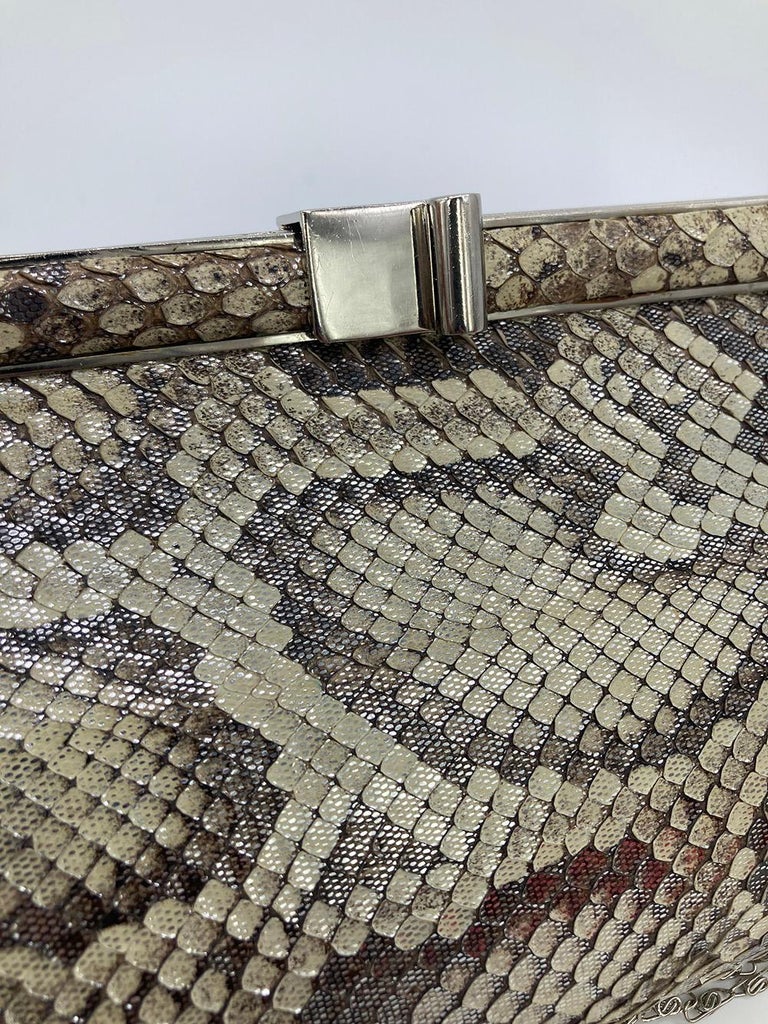 Judith Leiber Metallic Snakeskin Shoulder Bag For Sale at 1stDibs