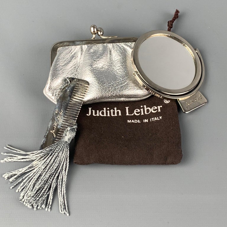 Vintage JUDITH LEIBER Silver Rhinestones Clutch Handbag For Sale at 1stDibs