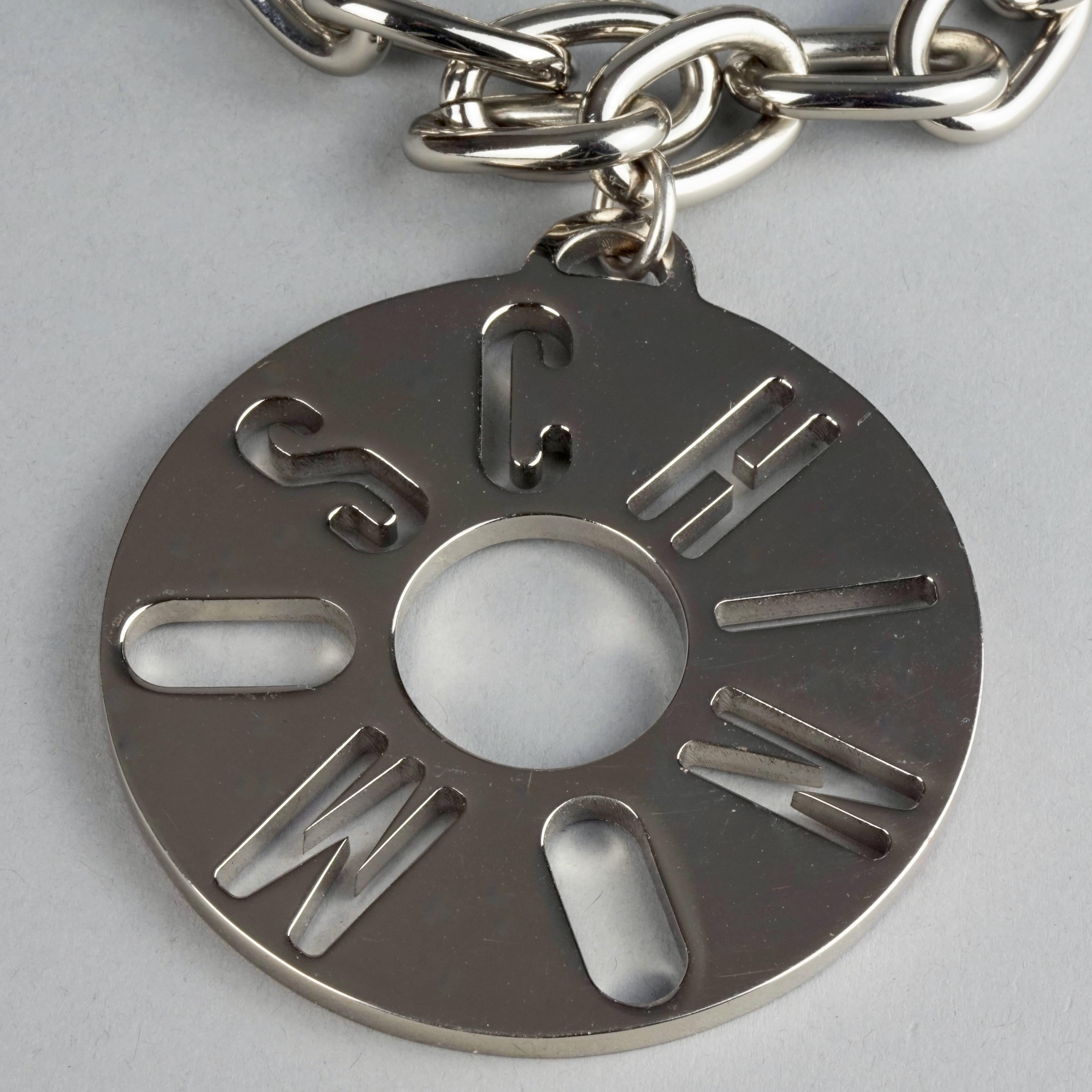 Vintage Jumbo MOSCHINO Cutout Logo Medallion Necklace For Sale at 1stDibs